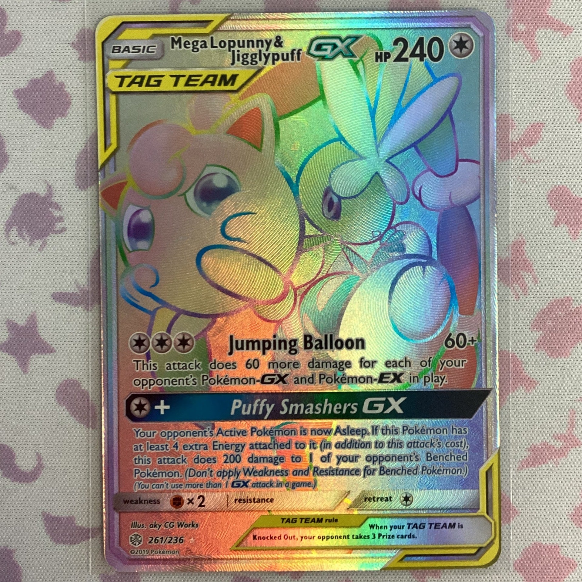 Mega Lopunny & Jigglypuff GX Cosmic Eclipse 261/236 SR | Field Six